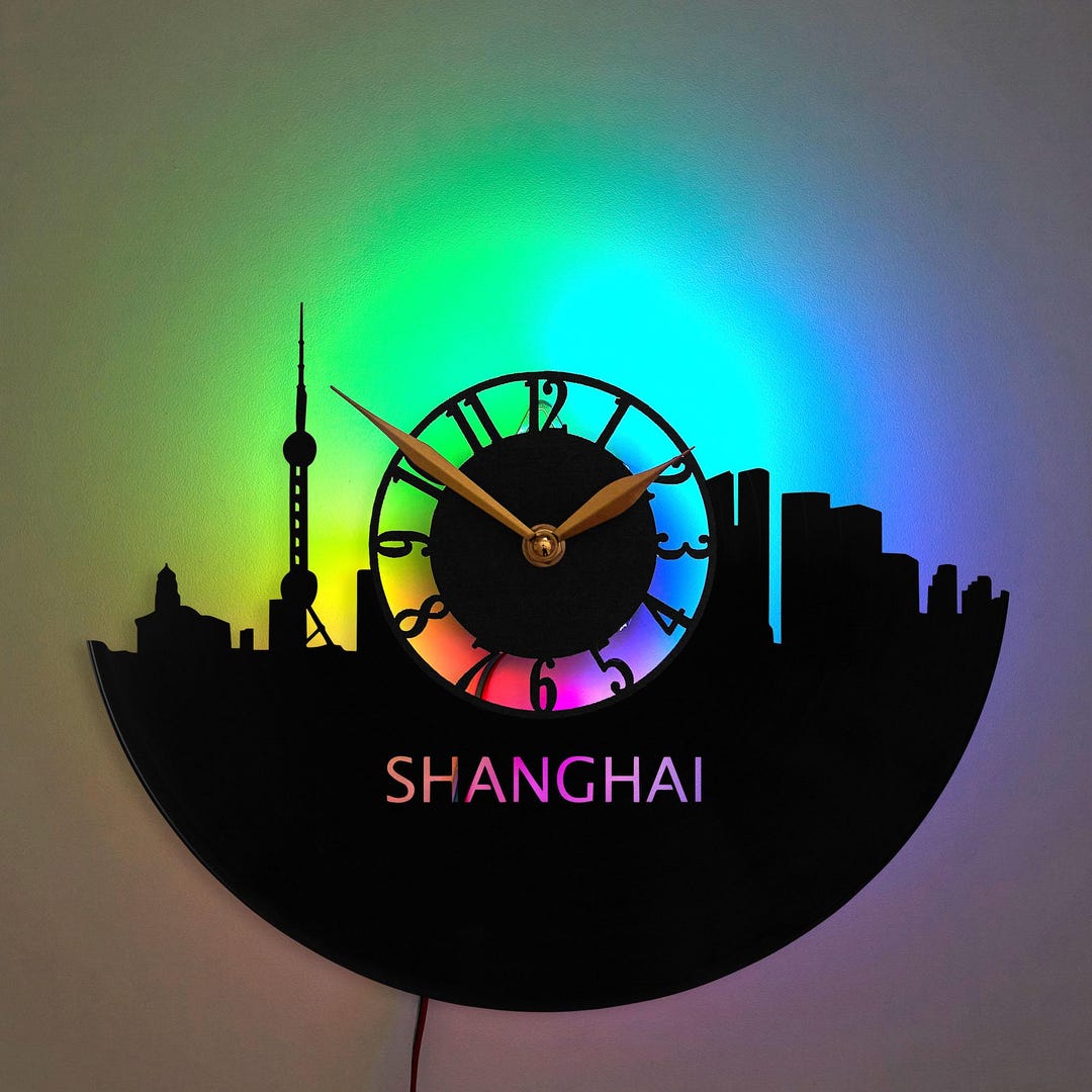 Shanghai Clock, Shanghai Skyline Clock, Cityscape Clock, Shanghai Lover ...