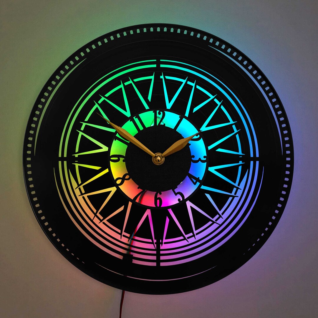 Tire Wall Clock, Geometric Pattern Clock - Etsy