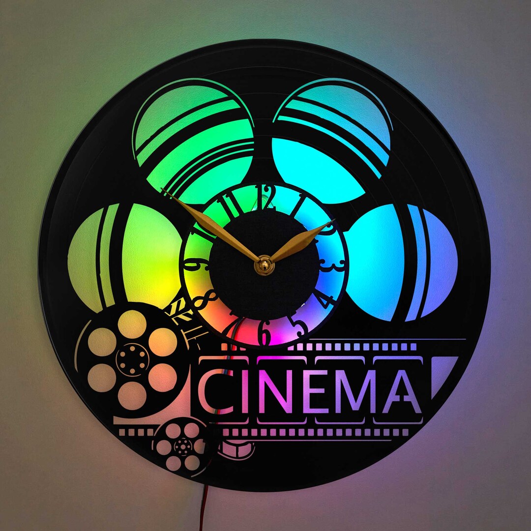 Cinema Clock, Movie Theater Clock, Gift Decor, Led Lights for Wall - Etsy