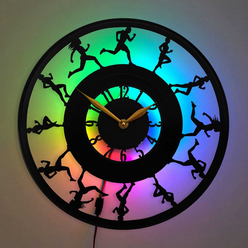 Gym Wall Clock With Led Light, Decor for Home or Garage Gym, Gifts ...