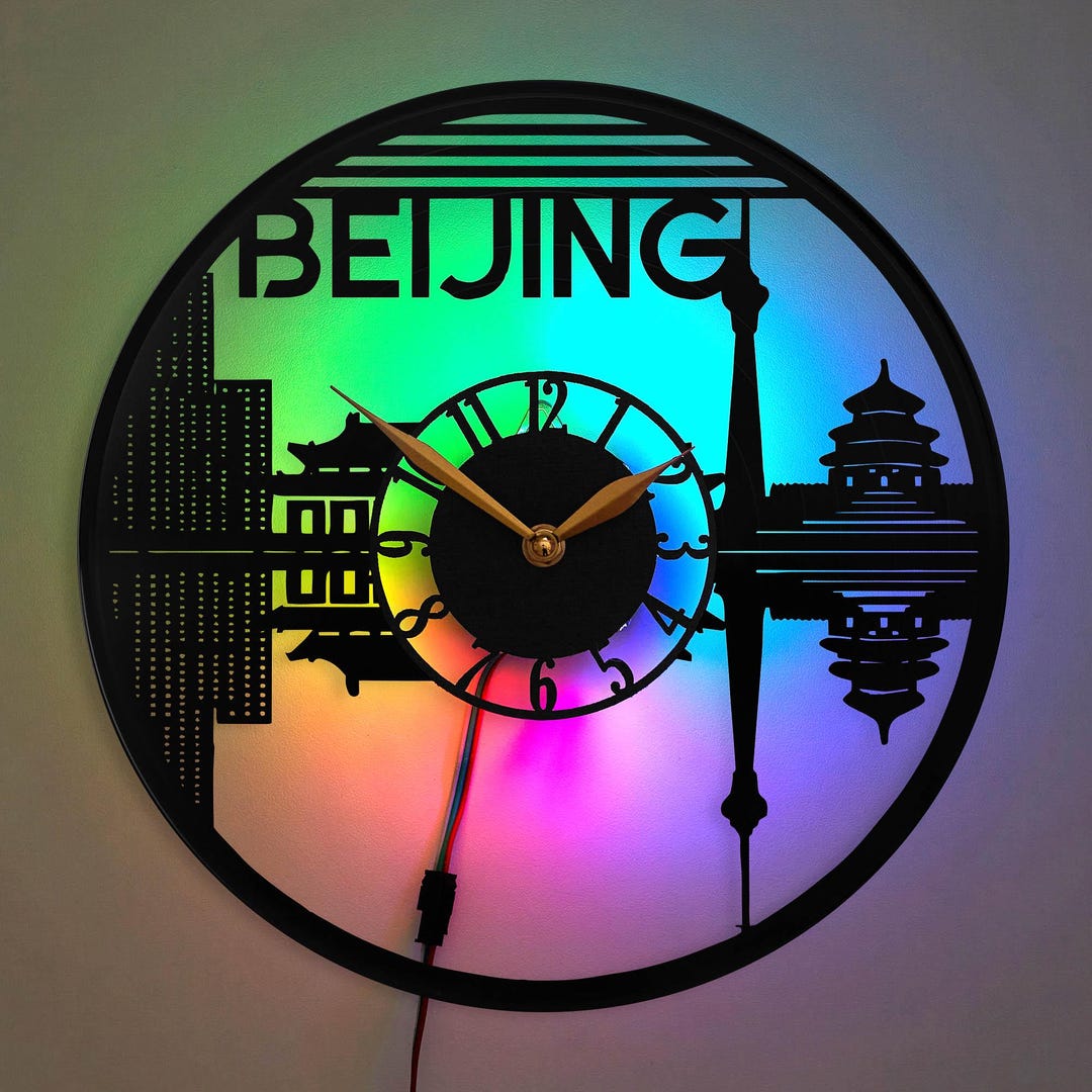 Beijing Clock, Beijing Gift, City Skyline Silhouette Clock, Travel ...