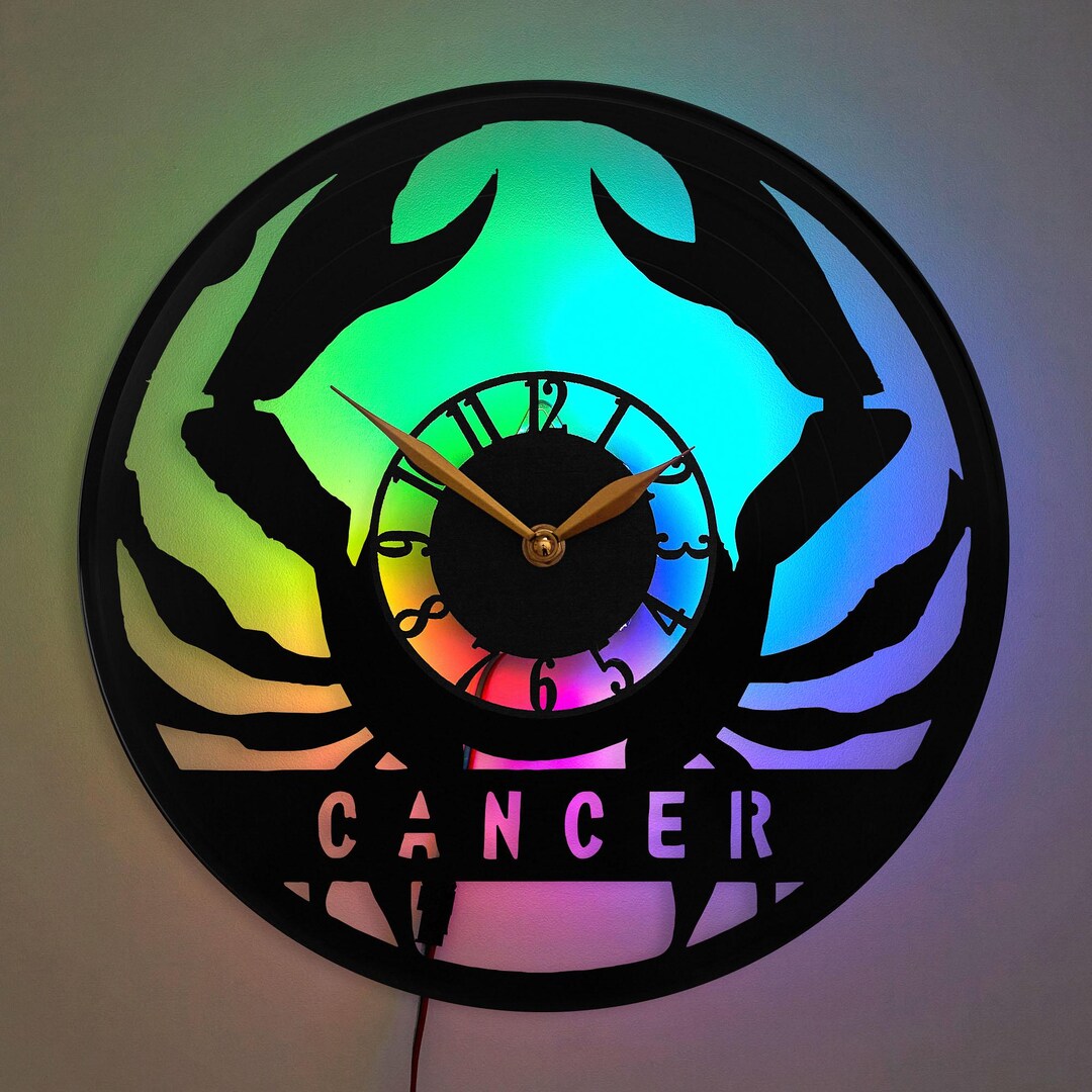Cancer Clock, Cancer Zodiac Sign Clock, Crab Symbol Clock, Astrology ...