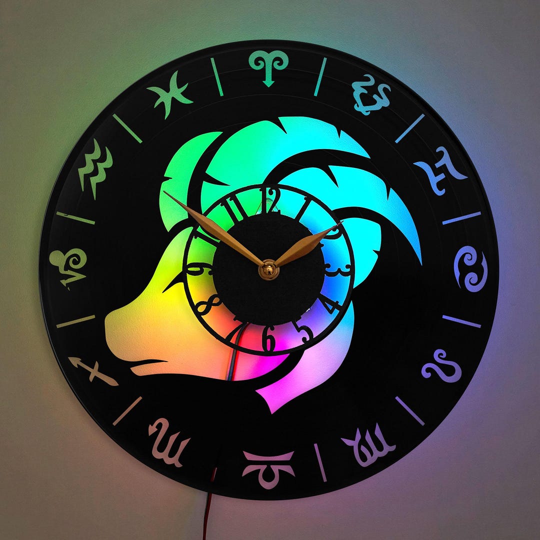 Capricorn Clock, Capricorn Zodiac Sign Wall Clock - Etsy