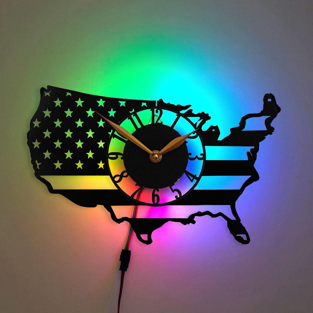 American Flag Clock - Etsy