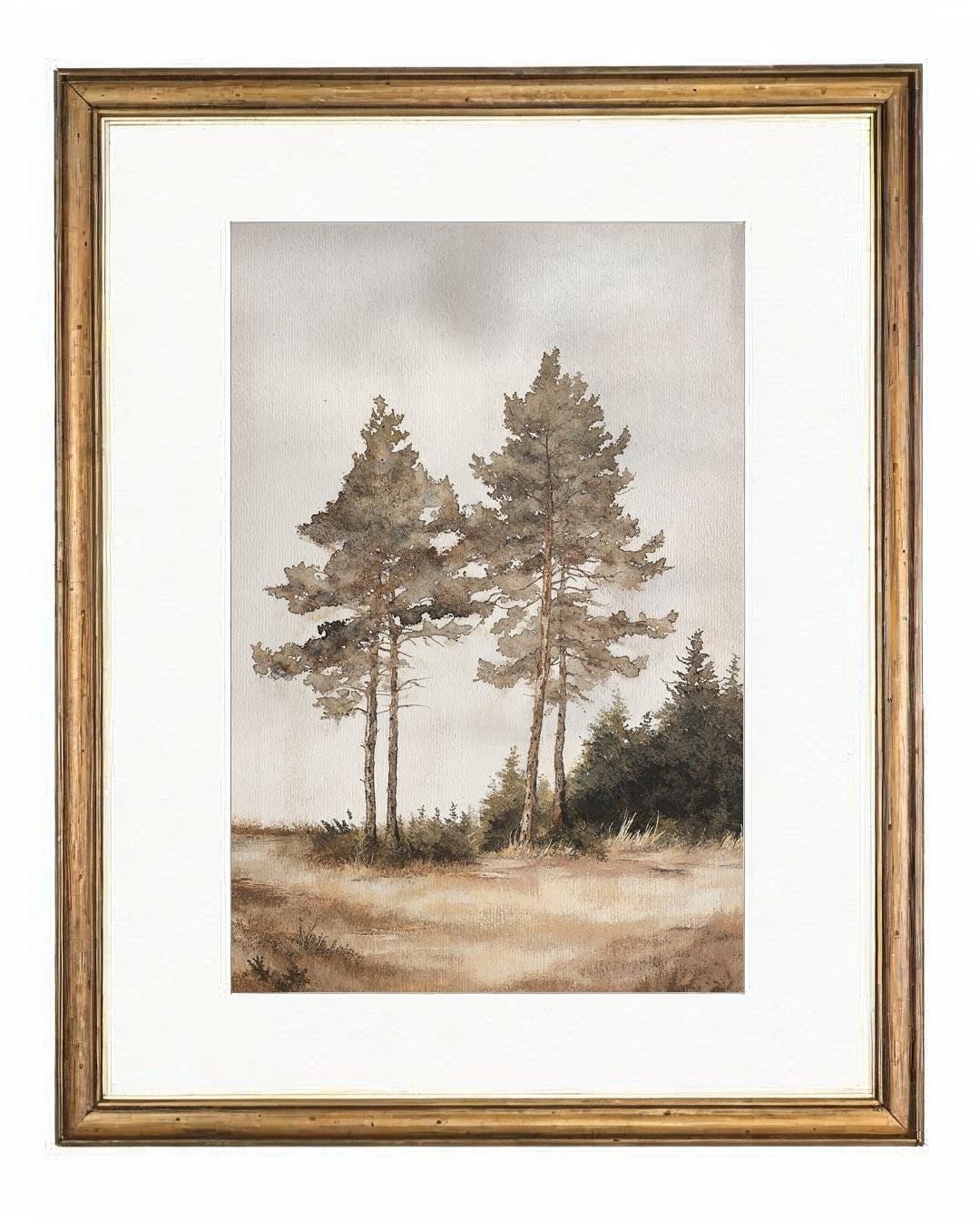 Printable, Trees, Illustration, Vintage Art, Rustic, Wall Art Print ...