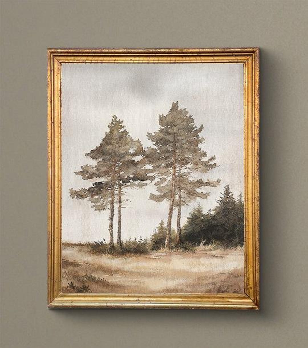 Printable, Trees, Illustration, Vintage Art, Rustic, Wall Art Print ...