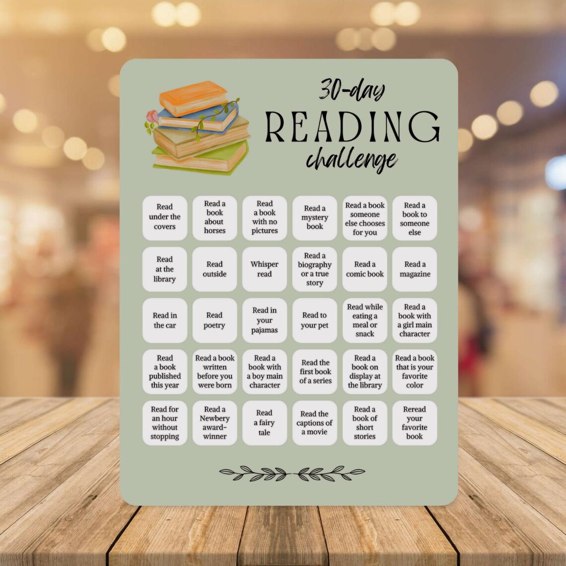 Printable 30-day Reading Challenge Tracker | Digital Download | Fun ...
