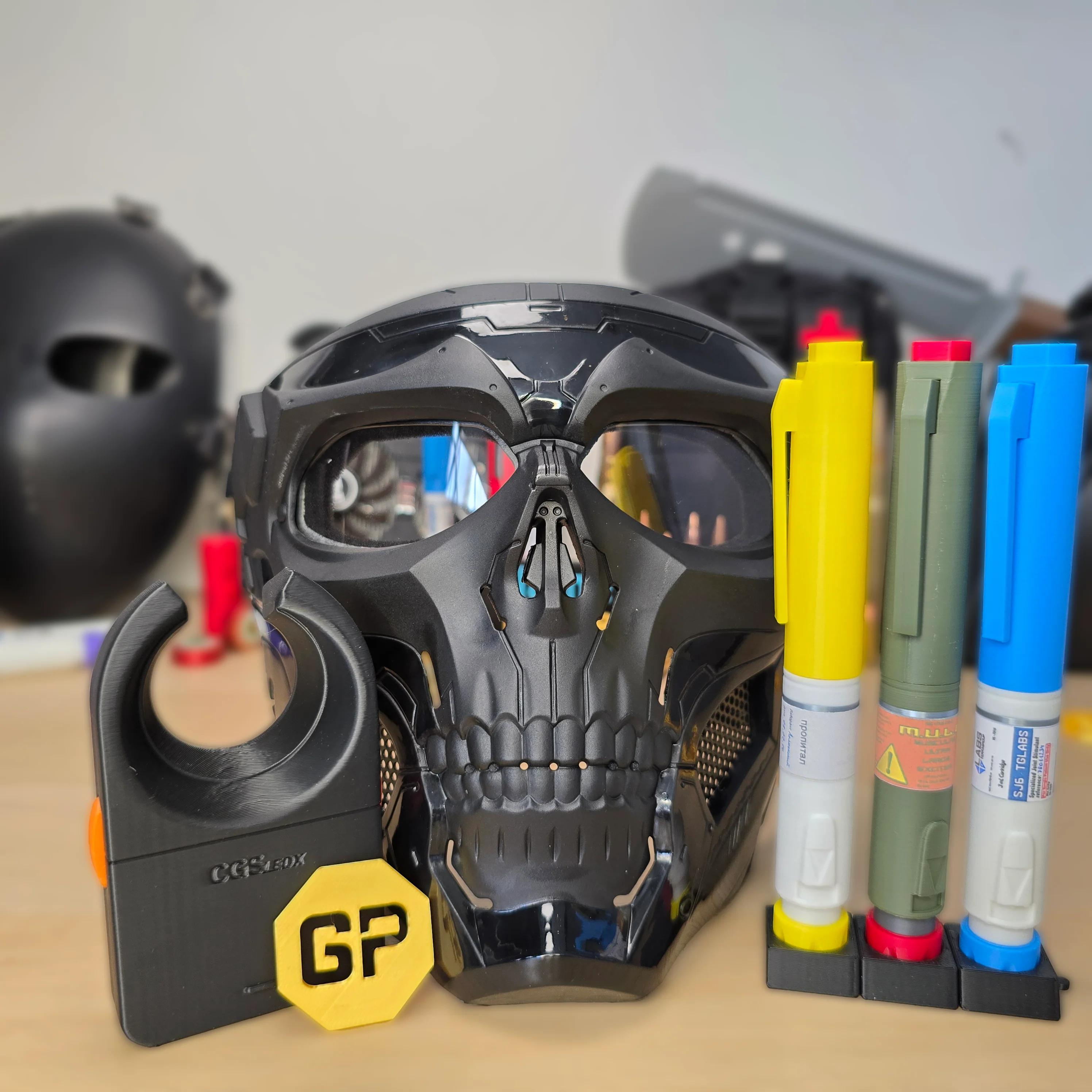 Escape From Tarkov Death Shadow Mask Cosplay Bundle With Stim Props ...