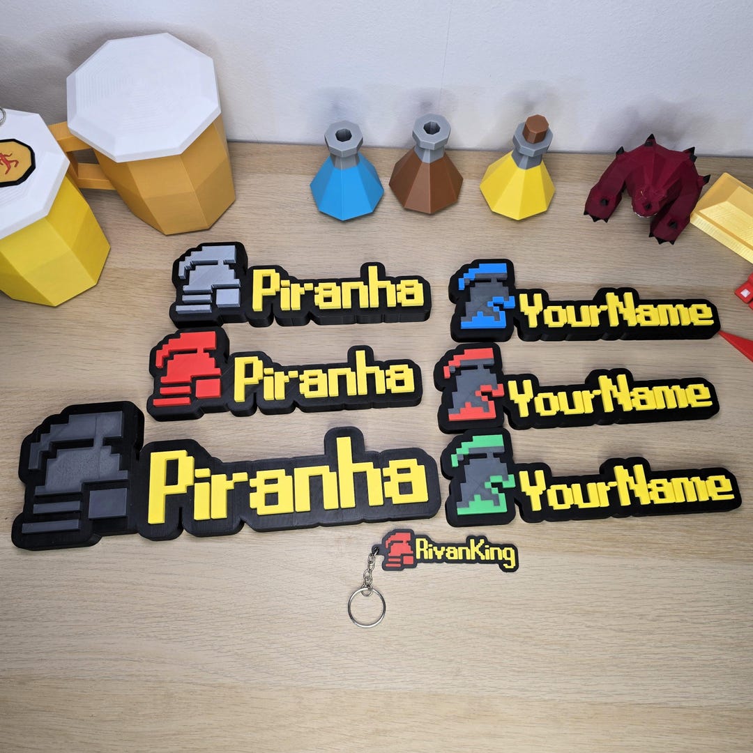 Custom Runescape Nameplate 3D Printed Gamer Tag Display Ironman ...