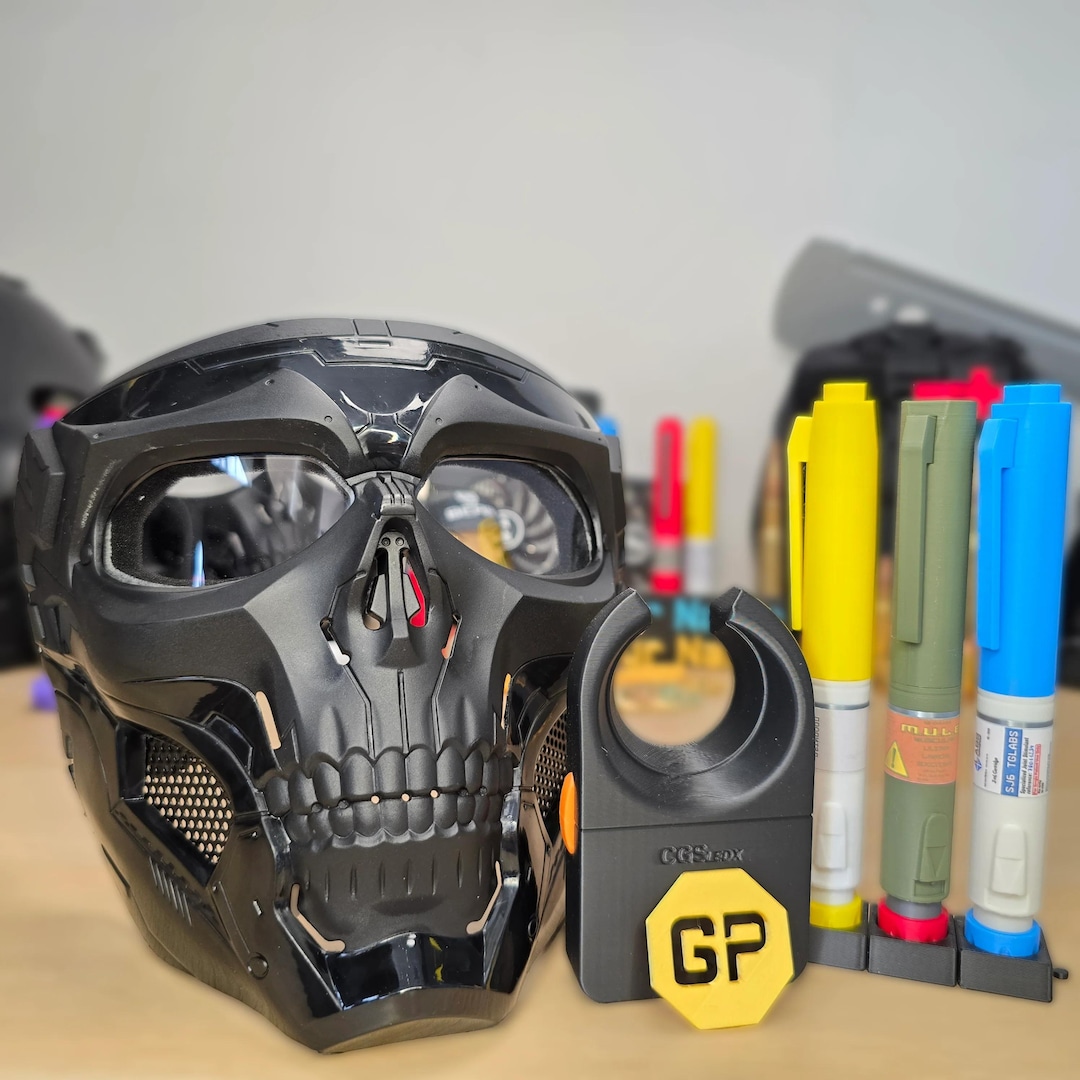 Escape From Tarkov Death Shadow Mask Cosplay Bundle With Stim Props ...