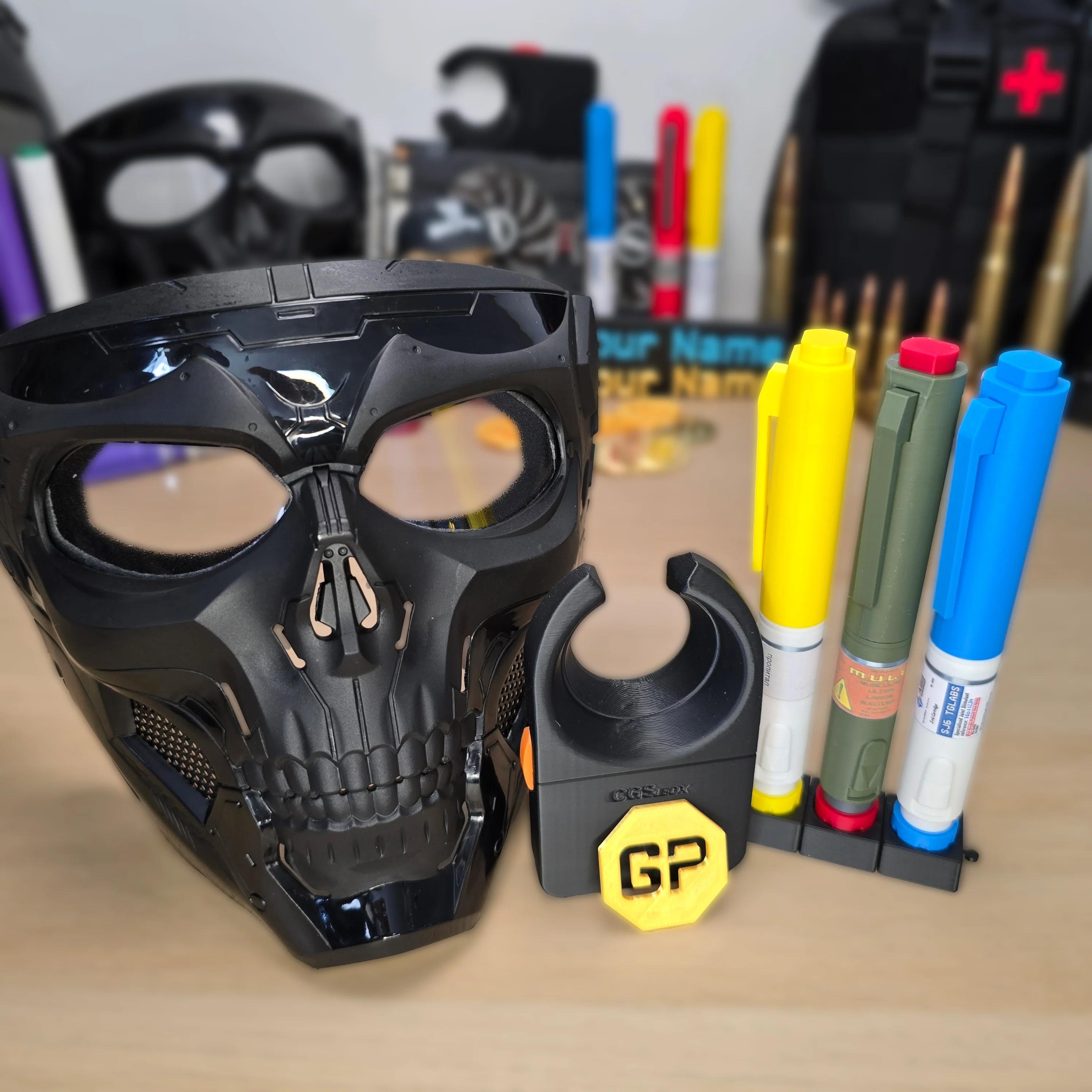 Escape From Tarkov Death Shadow Mask Cosplay Bundle With Stim Props ...