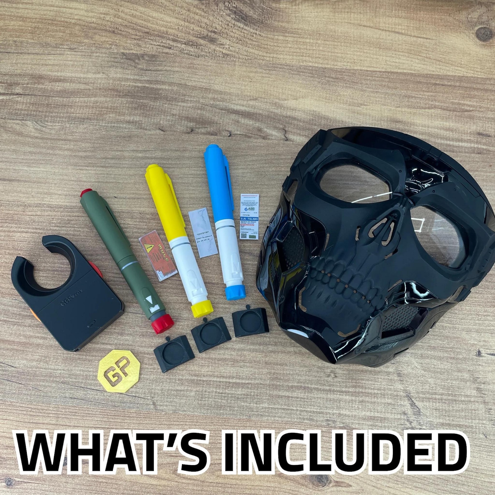 Escape From Tarkov Death Shadow Mask Cosplay Bundle With Stim Props ...
