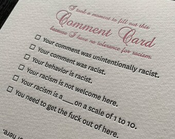 Comment Card | Etsy