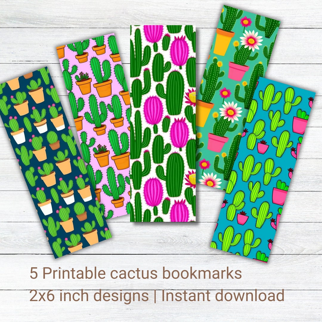 Printable Cactus Bookmarks, to Give as a Gift to Plant Lovers and ...