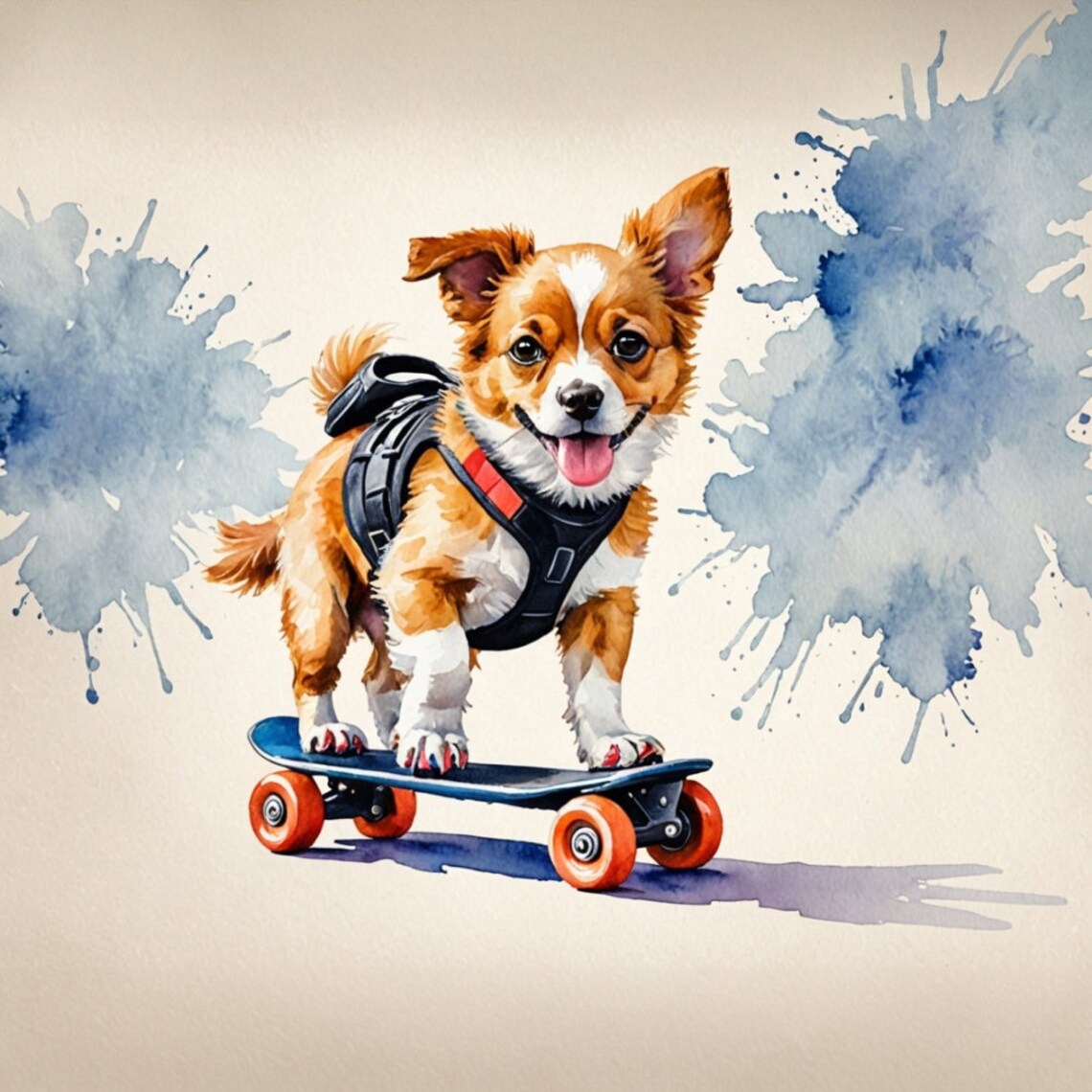Cute Dog Skateboard Digital Download | Dog on Skateboard | Fun Nursery ...