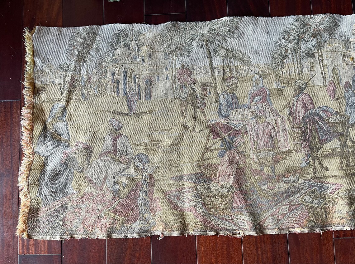 Antique French Tapestry of an Arab Market Place - Etsy