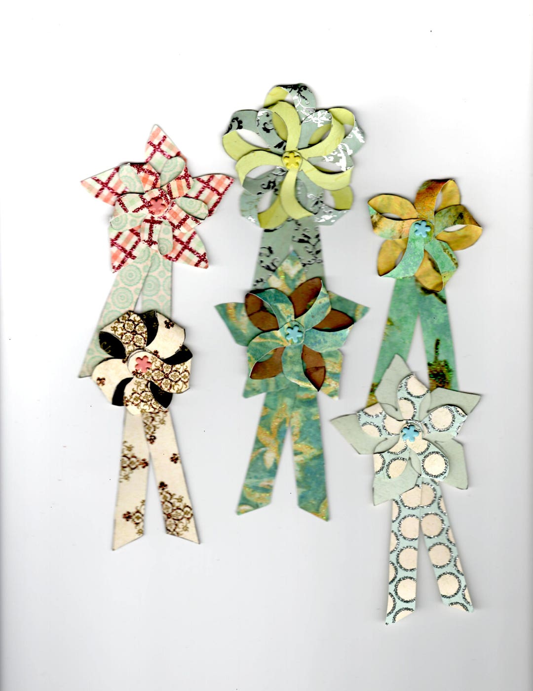 Handmade Paper Bows 6 Pc Set for Scrapbooking / Packages / Cards - Etsy
