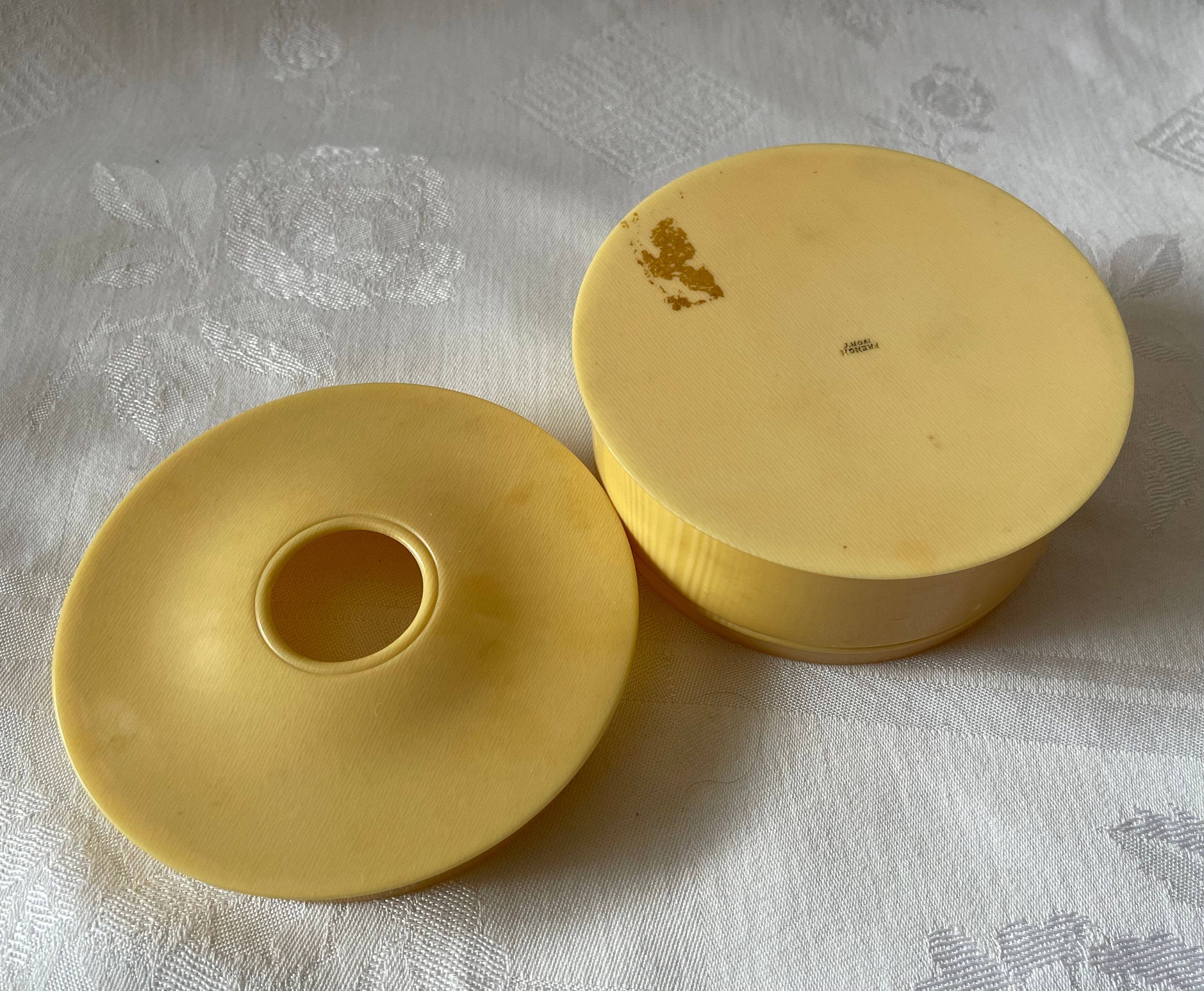Vintage Art Deco French Ivory, Celluloid Hair Receiver / Trinket Box - Etsy