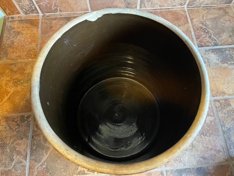 Antique Stoneware Pickle Crock / Storage Container With Rare | Etsy