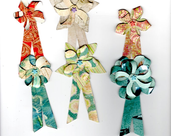 Handmade Paper Bows 6 Pc Set for Scrapbooking / Packages / Cards - Etsy