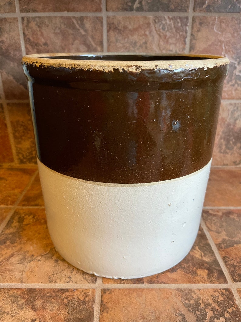 Antique Stoneware Pickle Crock / Storage Container With Rare | Etsy