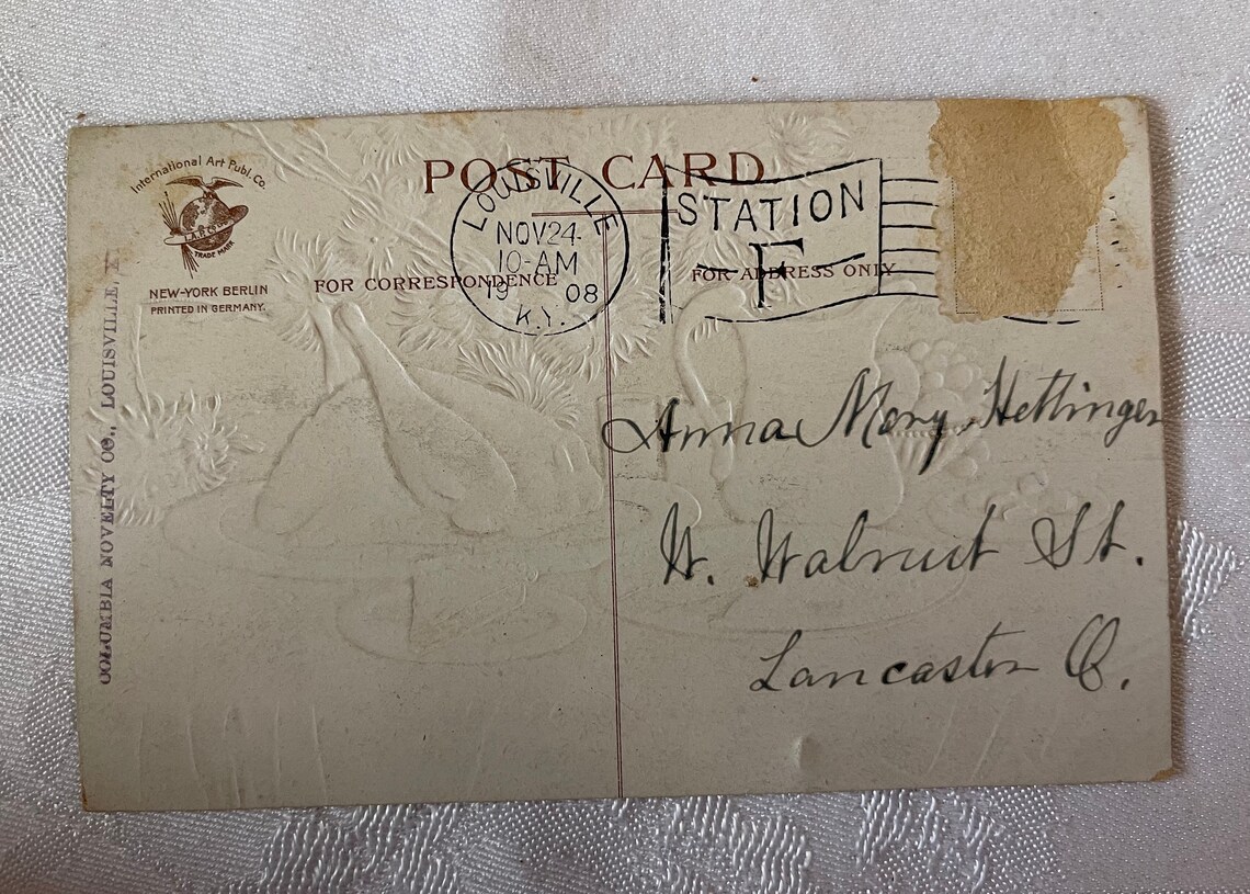 Antique Edwardian Post Card A Hearty Thanksgiving Greetings - Etsy
