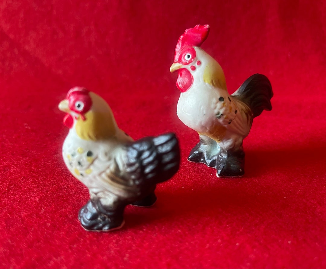 Miniature Pair of Bone China Chickens Made in Japan - Etsy