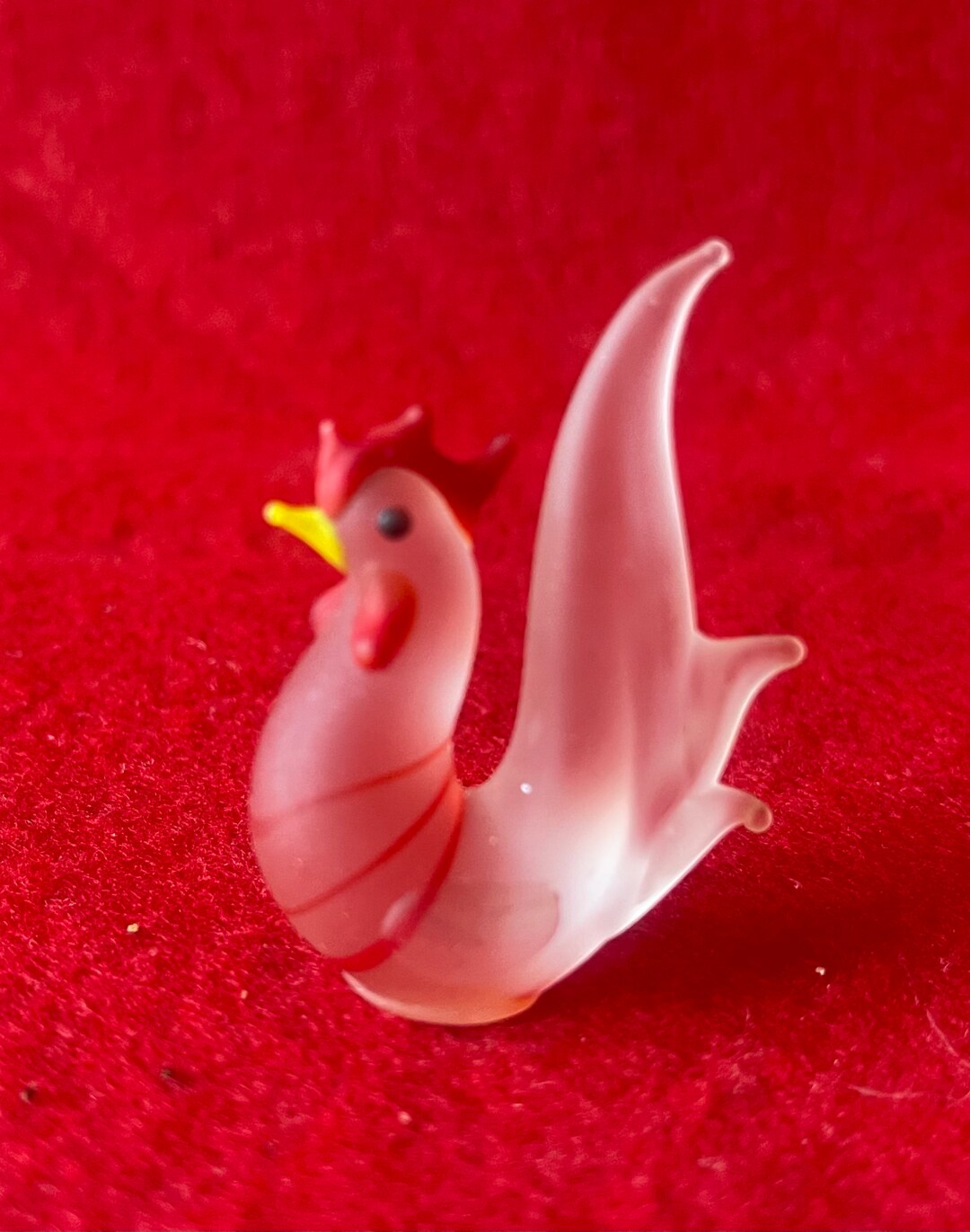 Vintage Satin Glass Spike Tail Rooster, Lamp Work, Blown Glass - Etsy