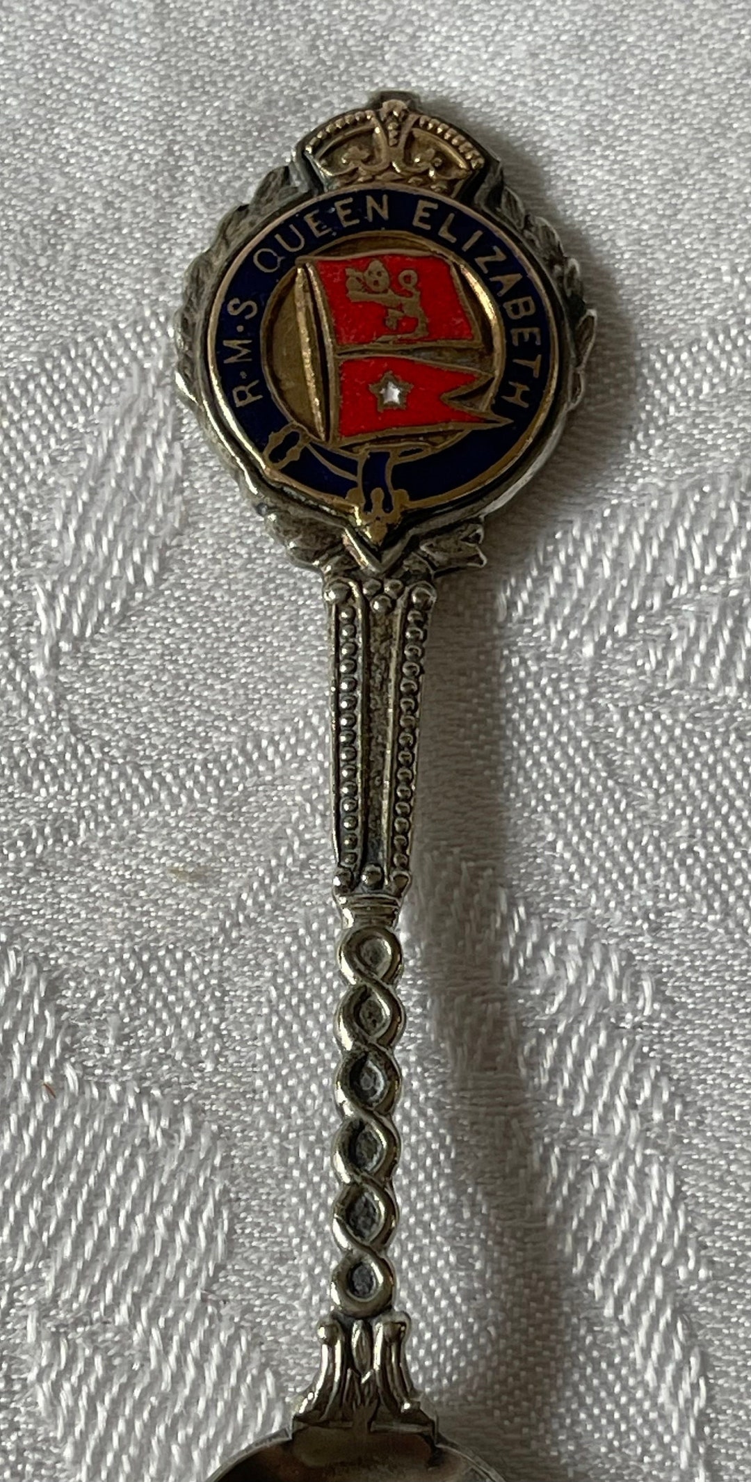 Vintage English Silverplate and Enamel RMS Queen Elizabeth Collectors ...