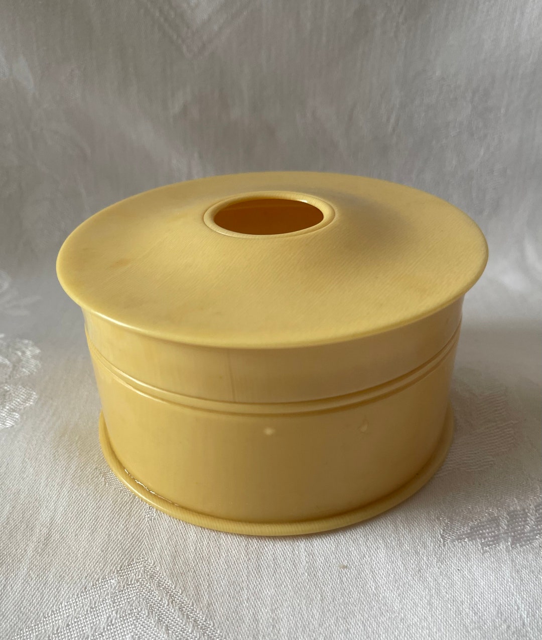 Vintage Art Deco French Ivory, Celluloid Hair Receiver / Trinket Box - Etsy