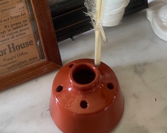 Calligraphy Inkwell & Pen Rack Holder Holds 6 Pens Desk Top Ink ...