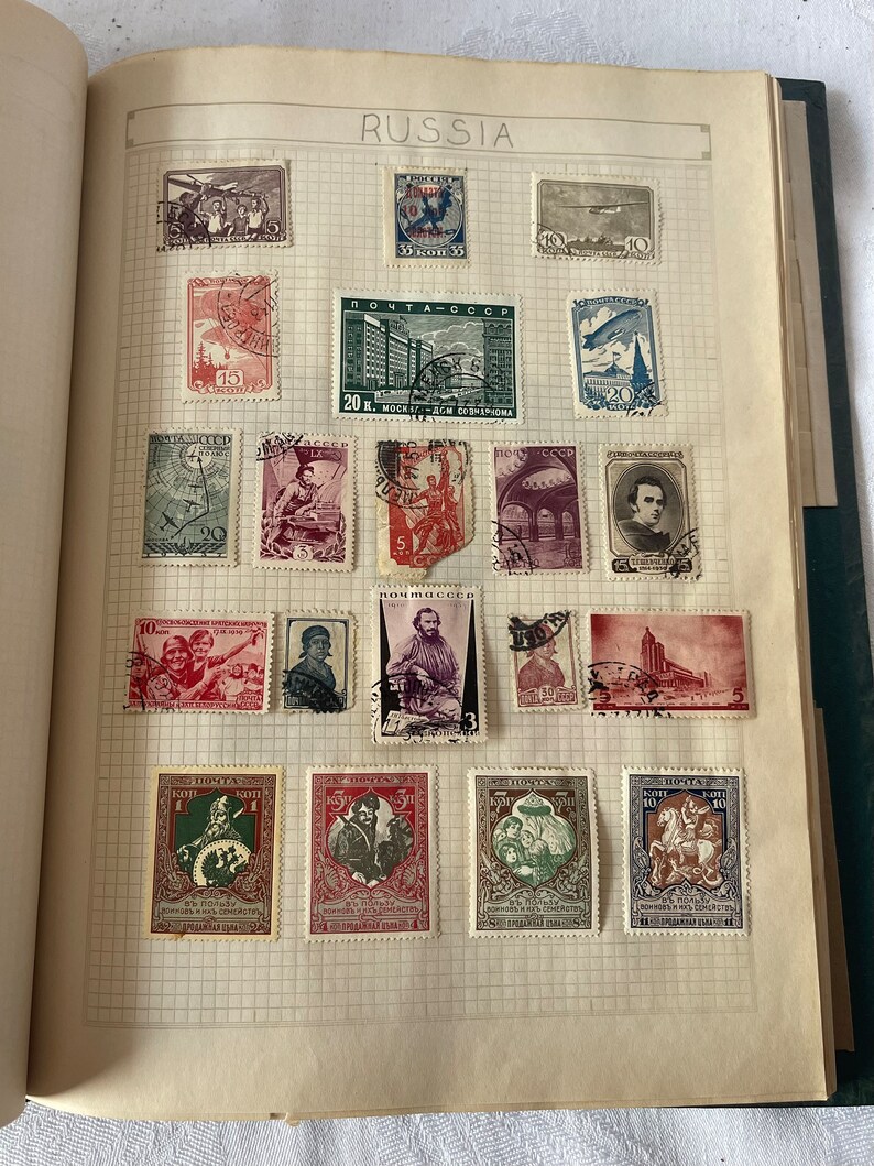 Hand Done World Postage Stamp Album 1930’s Thru 1940’s - Etsy