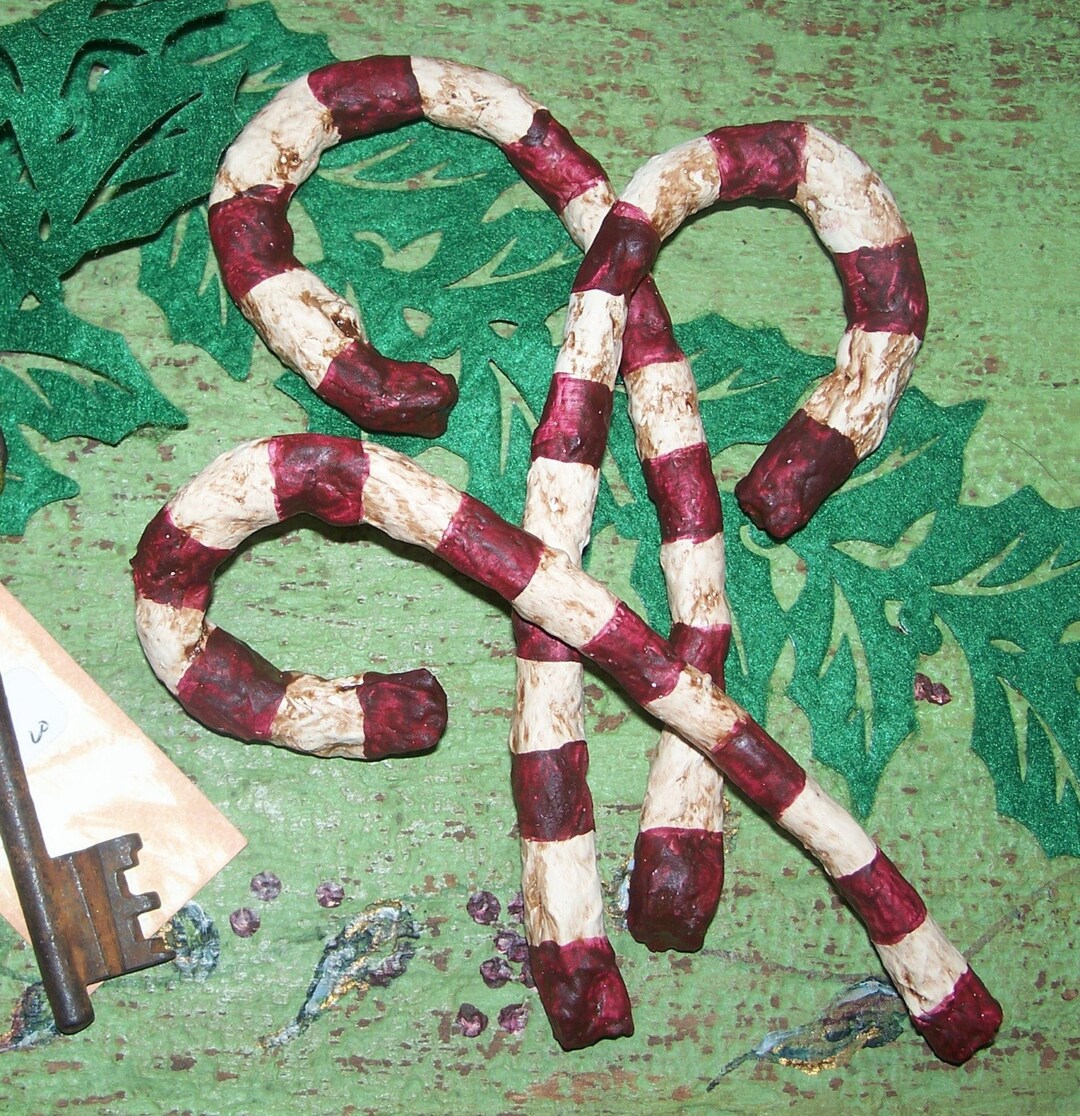 Handmade Primitive Candy Canes Set of 3 - Etsy