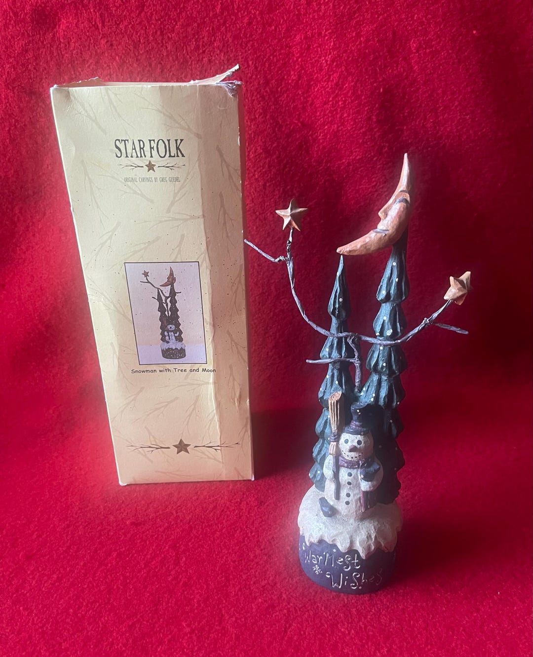 Greg Guedel Early Carving Star Folk Warmest Wishes” Done for Midwest of ...