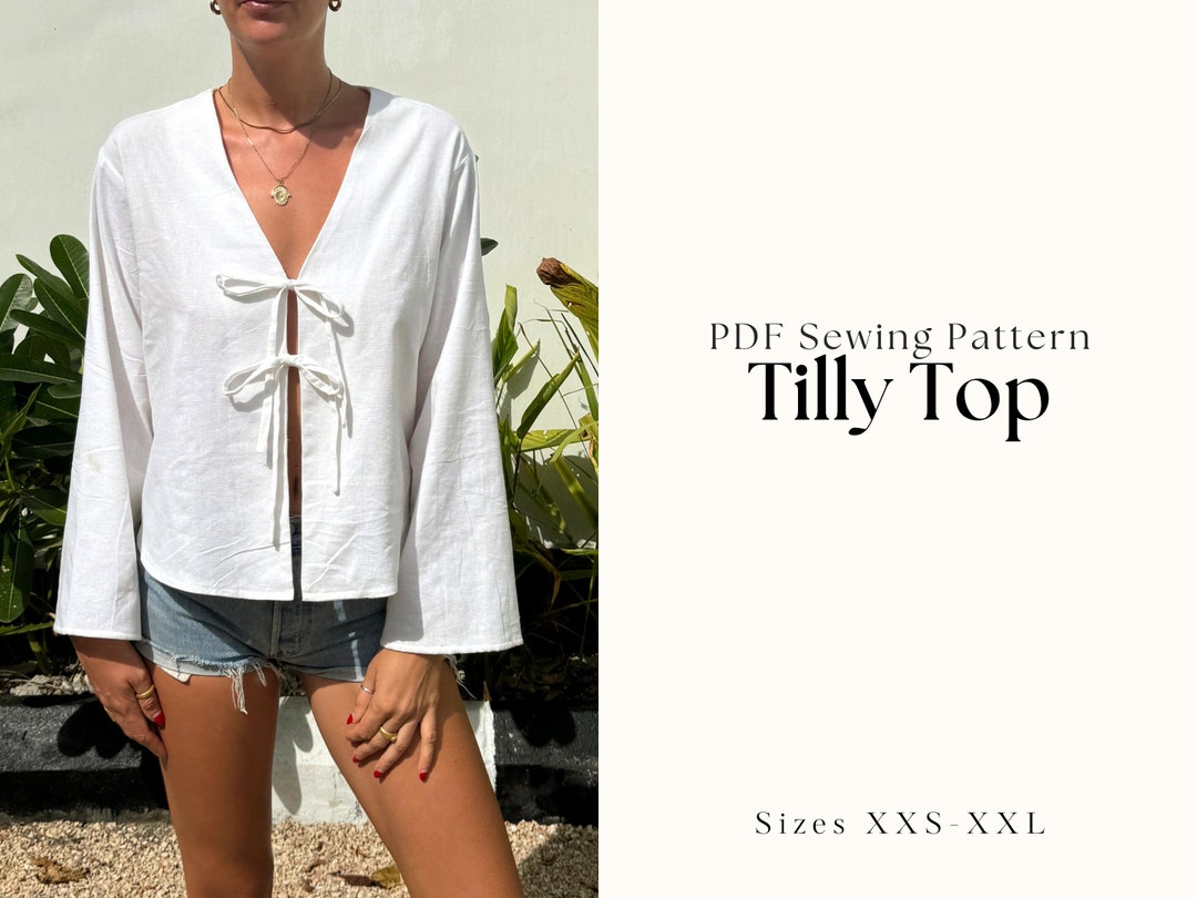Tilly Top Digital PDF Sewing Pattern Tie Front Top Summer Top Body ...