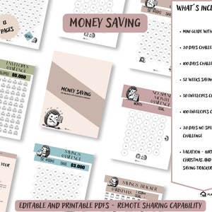 Money Saving Challenge, Budget Planner, 86 Digital and Printable Pages ...