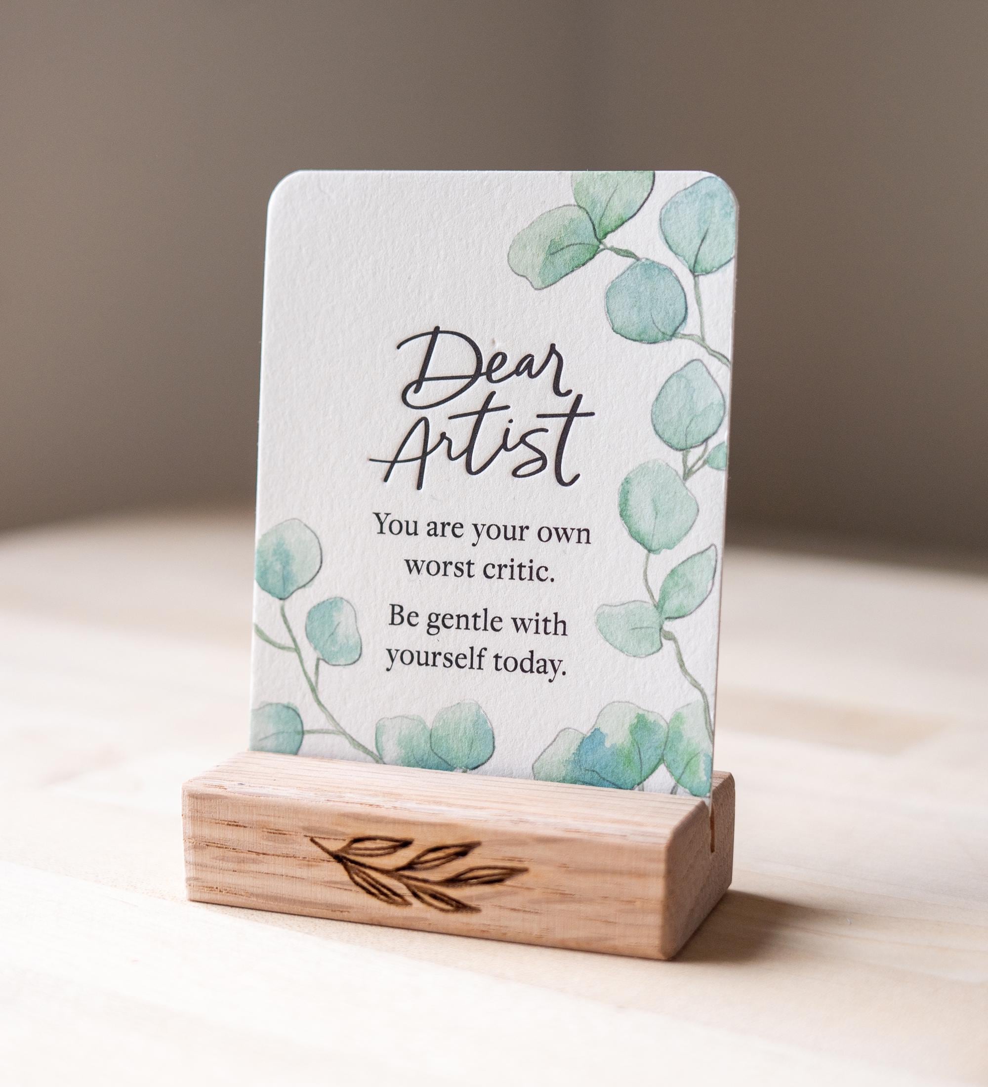BUNDLE - Artist Affirmation Cards & Small Wood Stand - Etsy