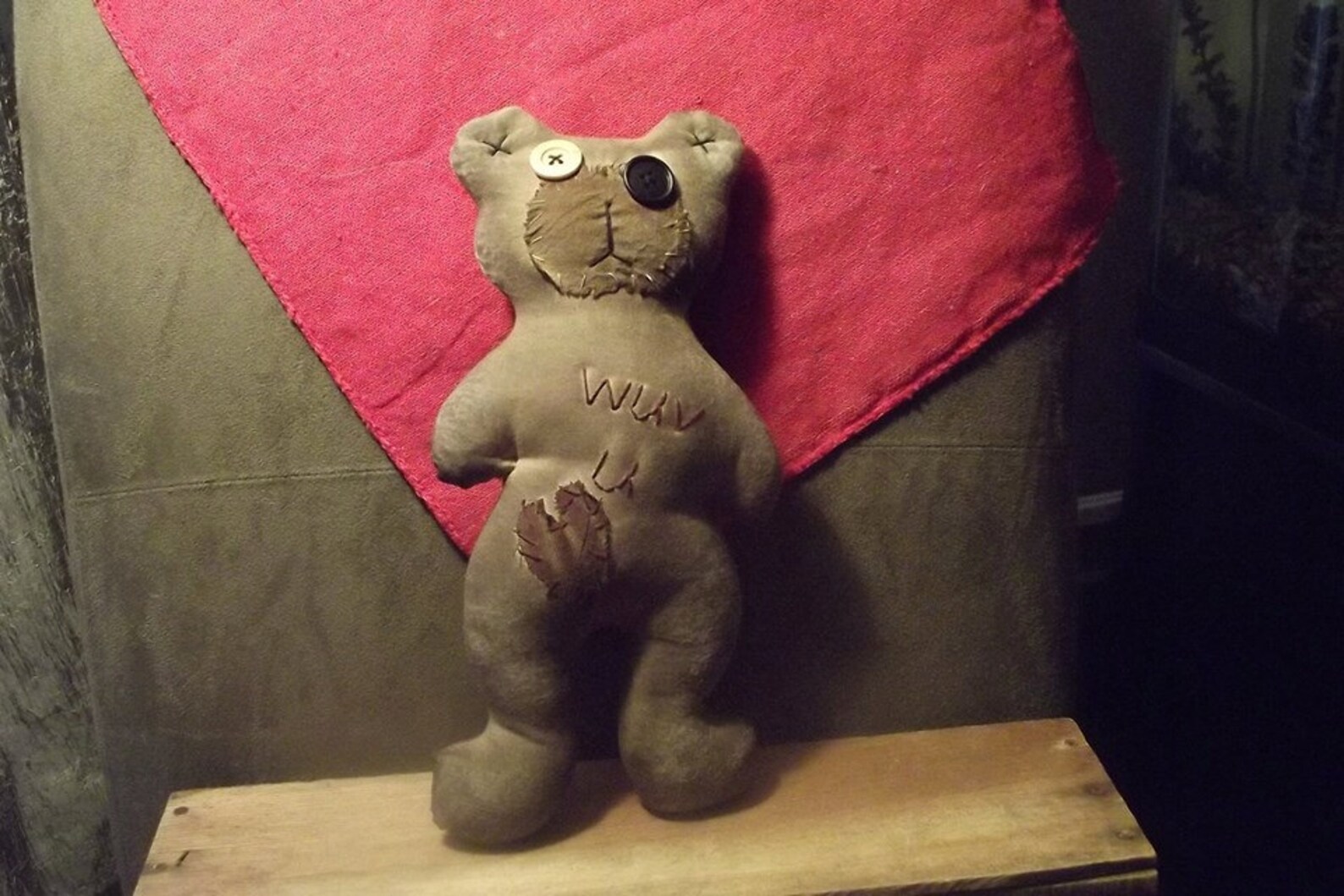 Primitive Bear " WUV U" E-pattern in 2 Sizes 6" and 12" . (HAFAIR) - Etsy