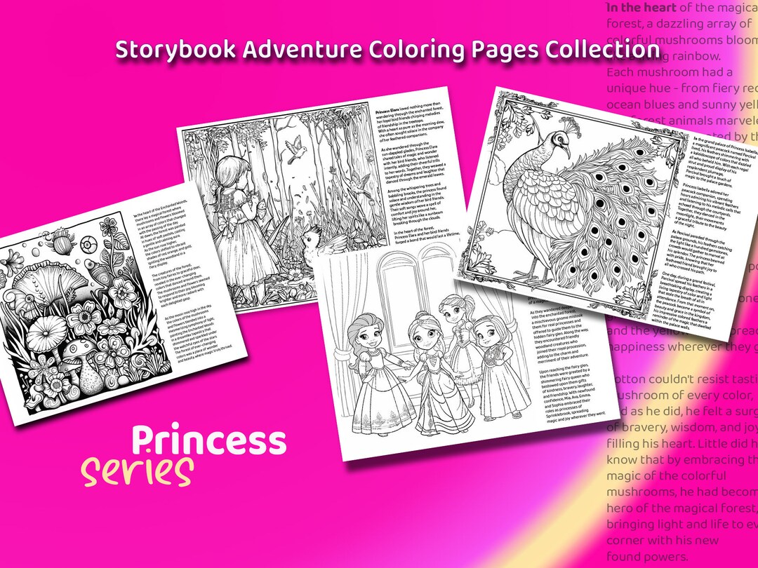 Storybook Adventure Coloring Pages Collection - Etsy