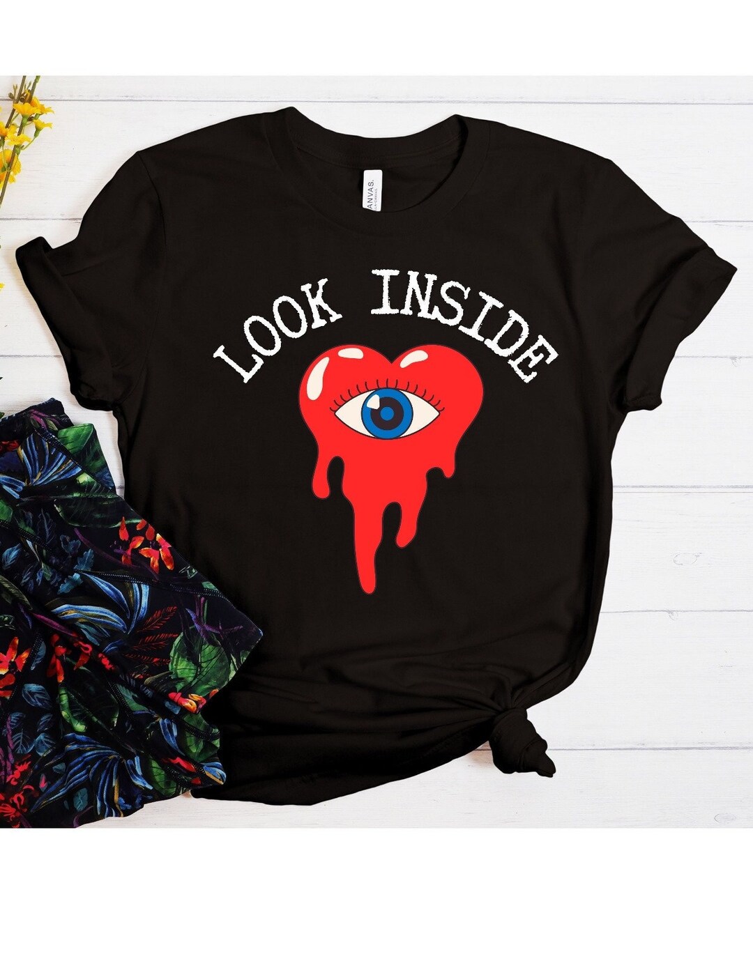 Look Inside, Heart Eye Shirt, Heart Melting Shirt - Etsy
