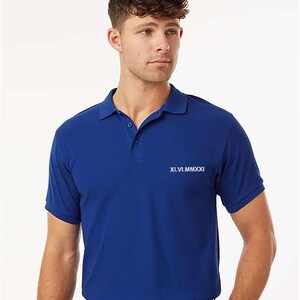 Embroidered Custom Roman Numerals Polo Shirt, Personalized Latin Date ...
