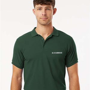 Embroidered Custom Roman Numerals Polo Shirt, Personalized Latin Date ...