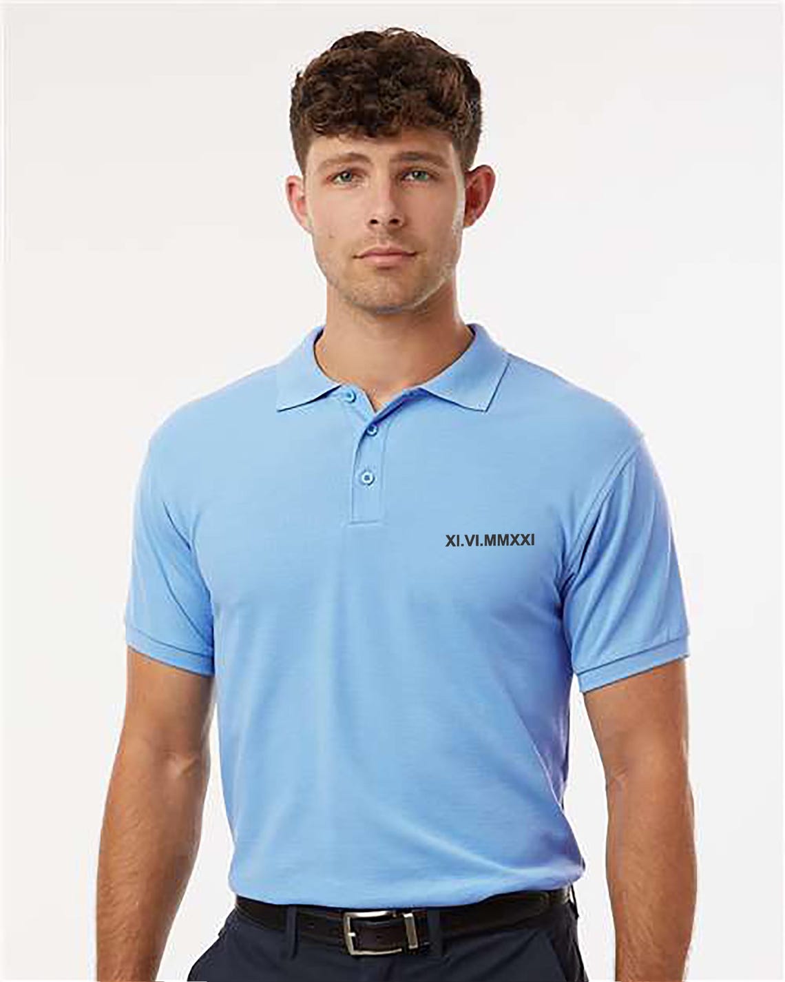 Embroidered Custom Roman Numerals Polo Shirt, Personalized Latin Date ...