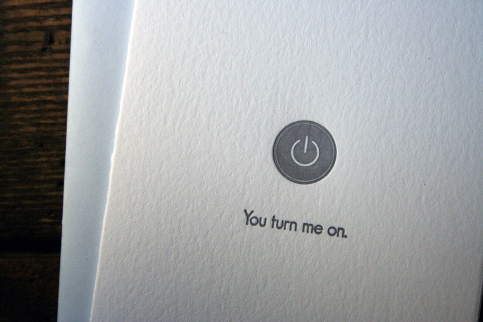 Letterpress Printed You Turn Me on Card Single - Etsy