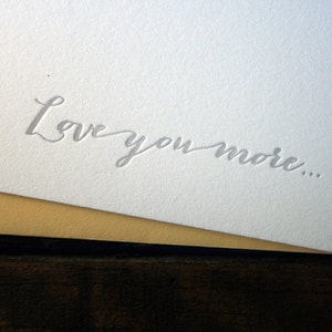 Letterpress Printed "love You More..." Card - Single - Etsy