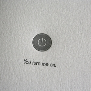 Letterpress Printed You Turn Me on Card - Single - Etsy