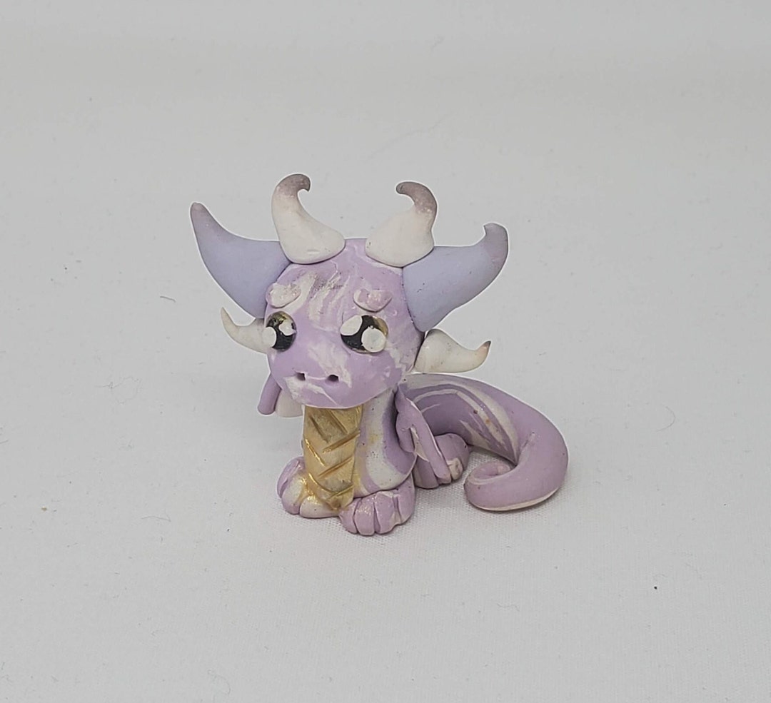 Purple Dragon Figurine, Lilac Dragon, Cute Dragon Figure, Handmade ...