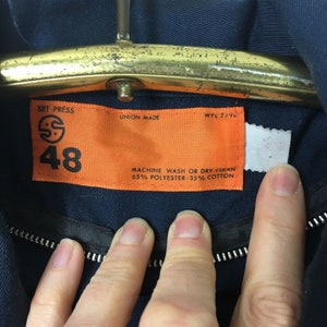 Vintage Uniform Jacket, 80s Blue Canvas Zip Front Workwear Windbreaker ...