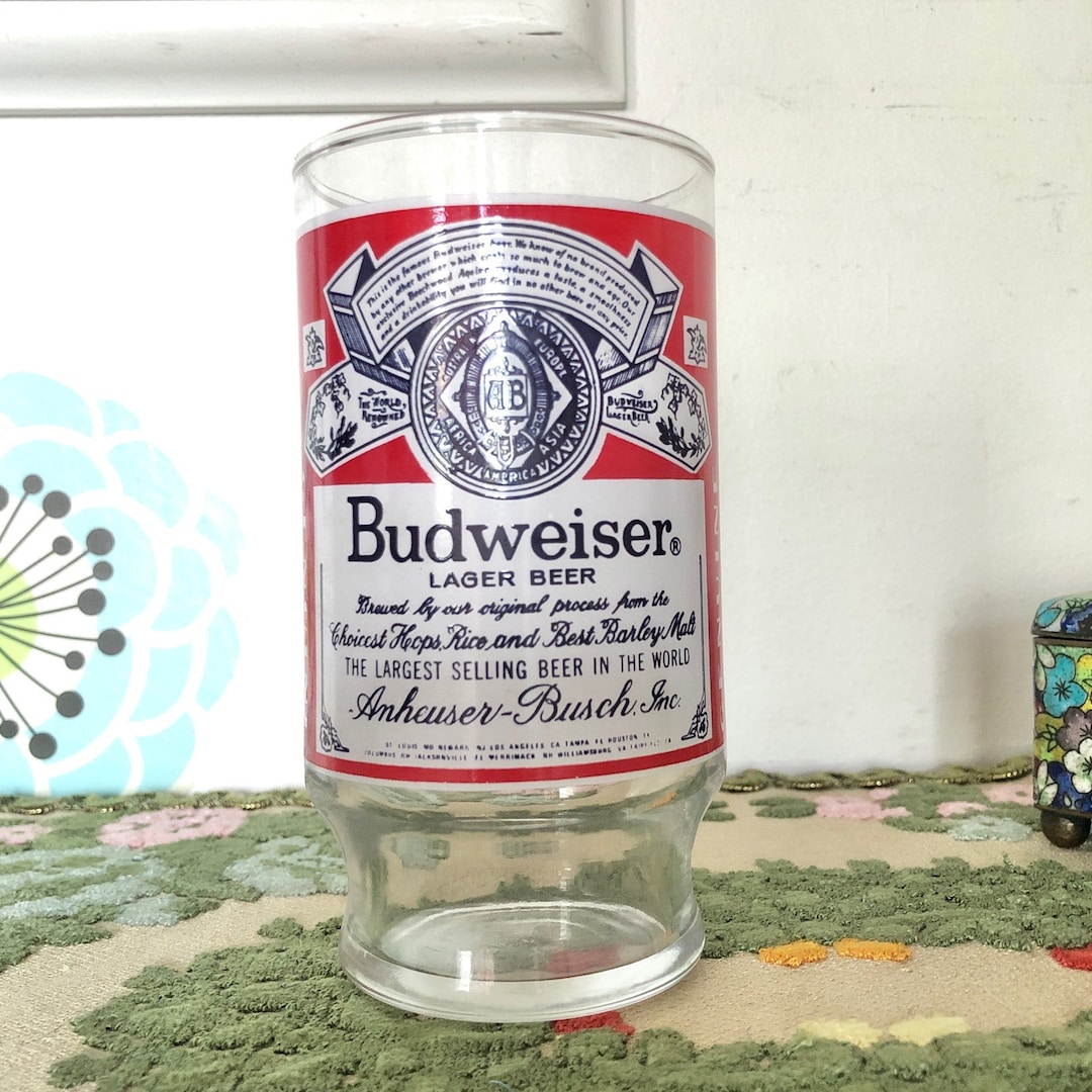 Vintage Budweiser Beer Drinking Glass, 1980s Anheuser-busch Novelty ...