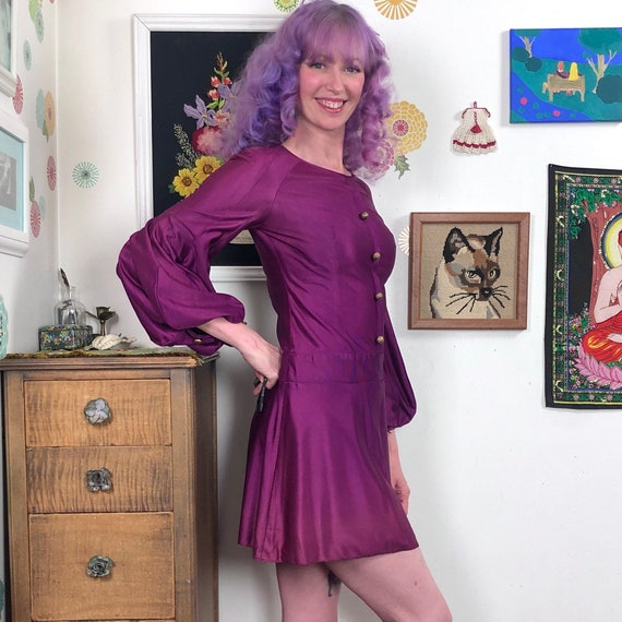 Vintage Micro Mini Dress with Balloon Sleeves, 1960s … - Gem